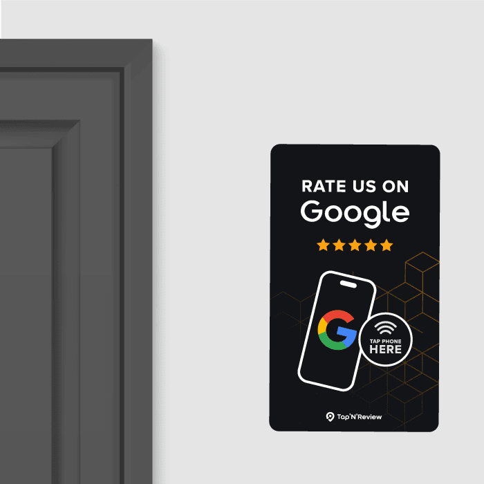 Self-Adhesive NFC plate: "Review us on Google" | tap-n-review.com